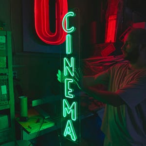 Cinema LED Neon Sign | Movie Room Wall Art | Theater Gifts - Etsy
