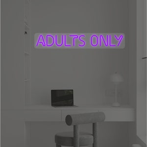 Adults Only LED Neon Sign | 18+ Icon Decor for Bar | Navigation Wall ...