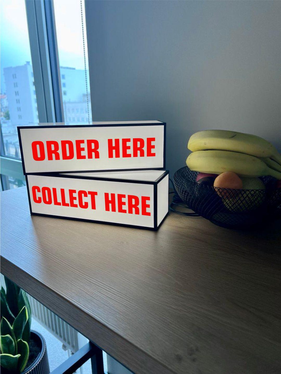 Order Here & Collect Here LED Light Box Set | Takeaway Sign | Cafe ...