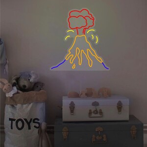 Volcano Eruption LED Neon Sign | Nature Aesthetic | Wall Hanging Light ...