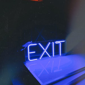 Exit LED Neon Sign | Directional Exit Sign | Business Exit Sign ...