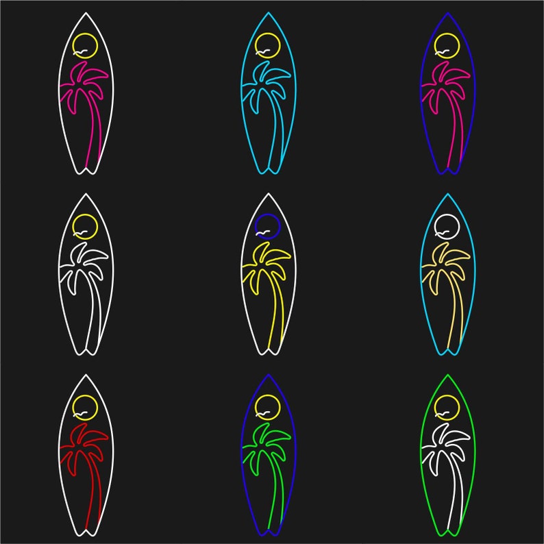 Surfboard LED Neon Sign Gift for Surfer Girl Beach House - Etsy