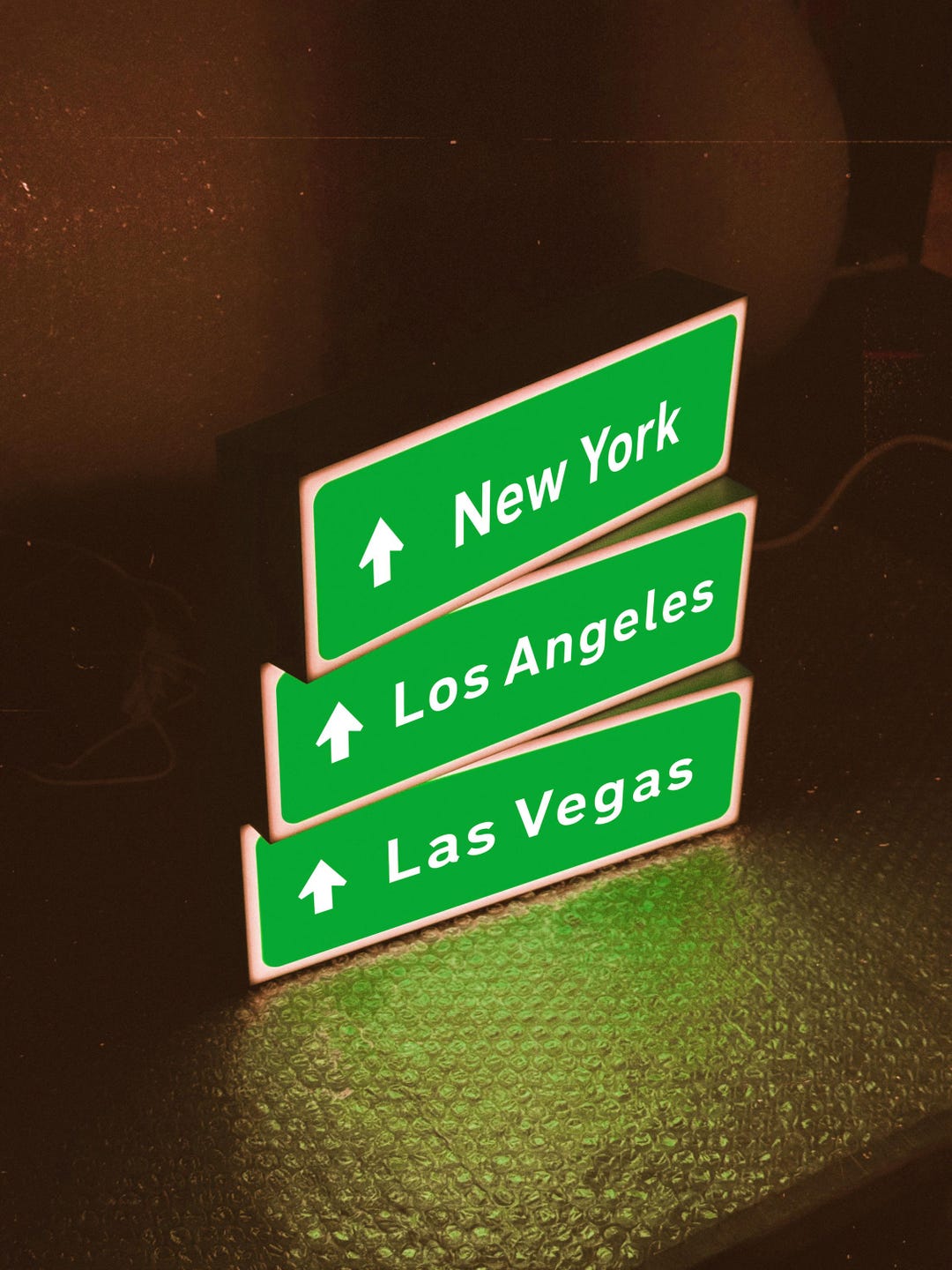 Custom City Road Sign |sign for Gift | Table and Wall Light Box USB ...