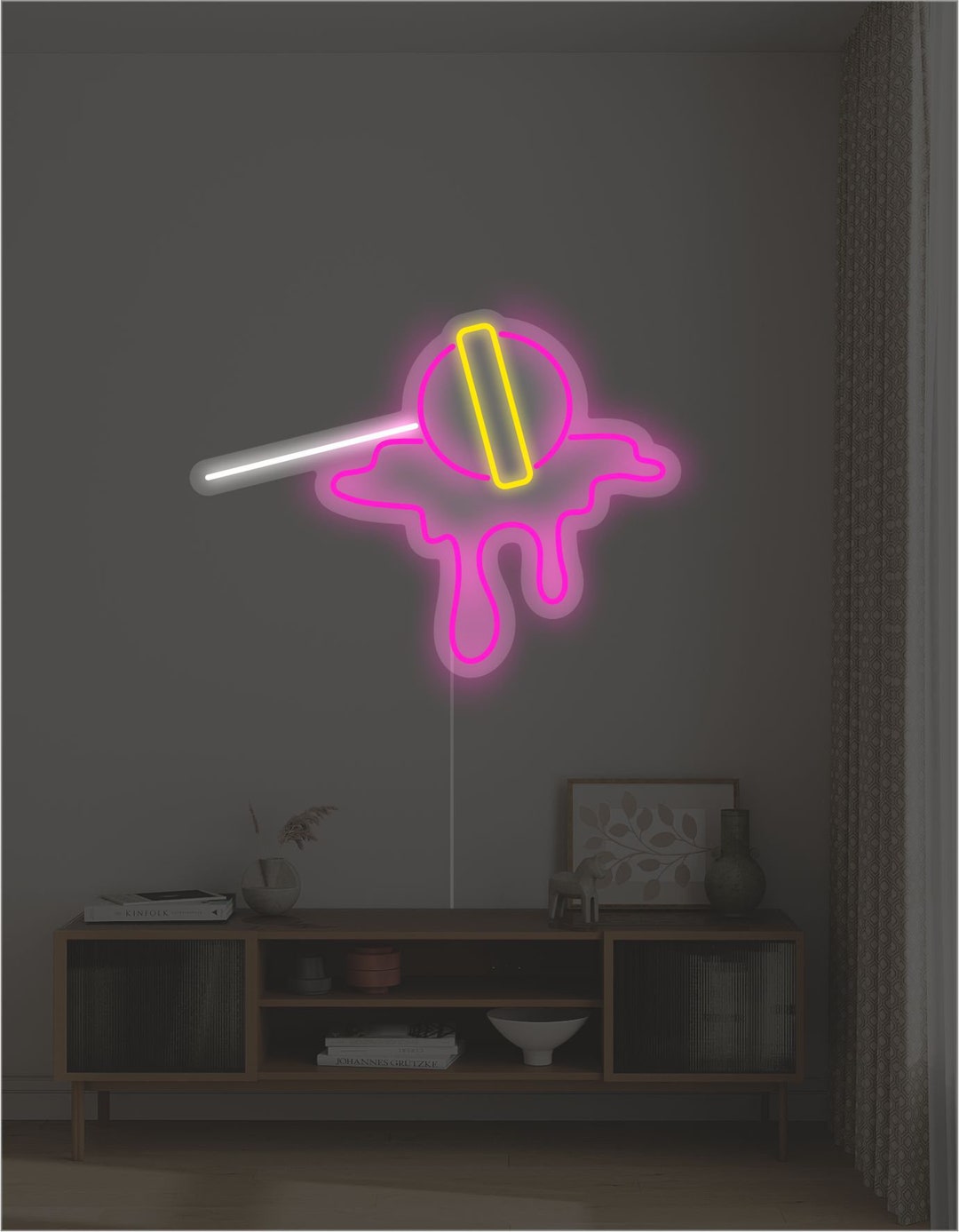 Melting Lollipop LED Neon Sign | Kitchen, Candy Shop, or Bedroom Decor ...