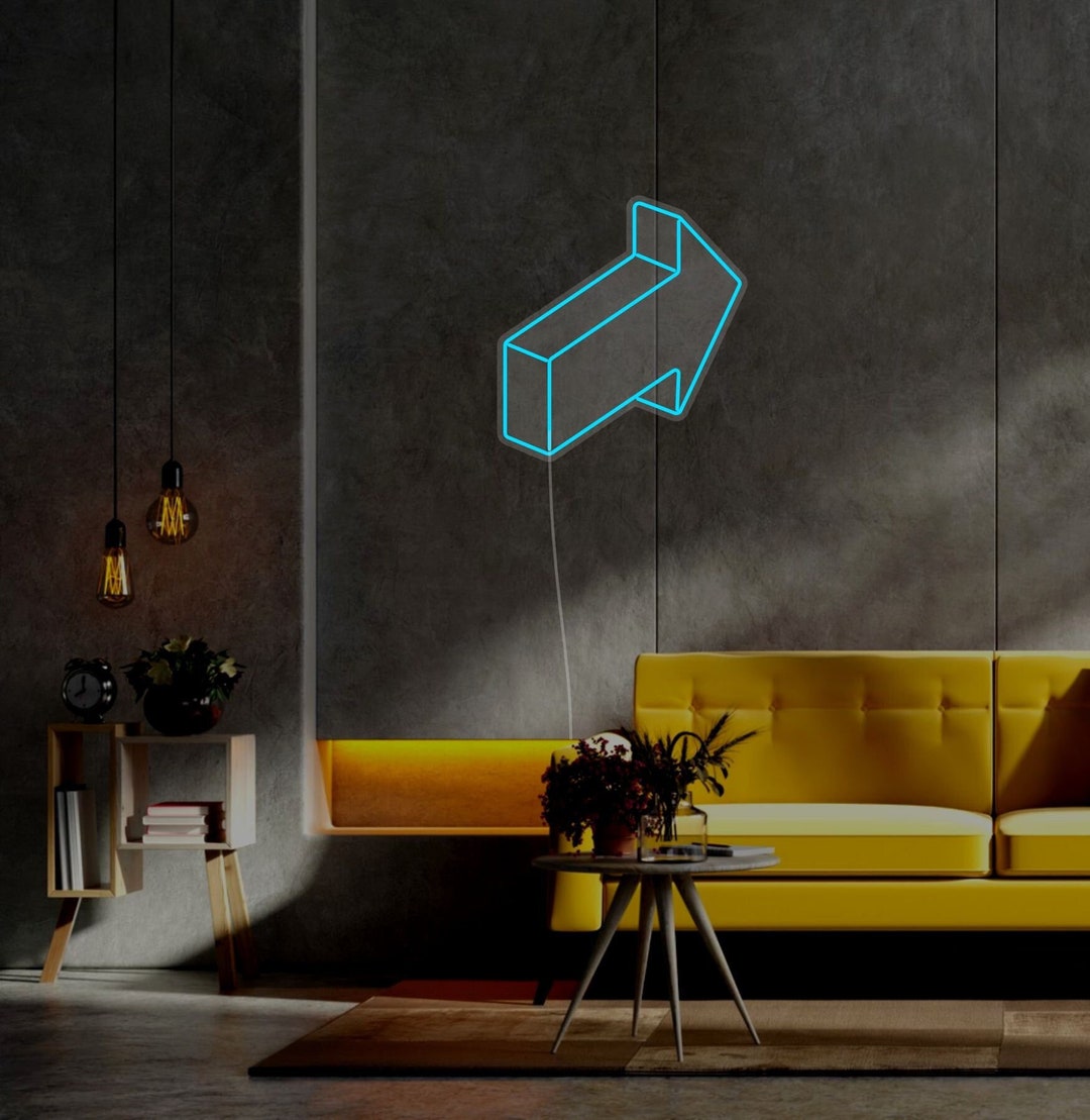 Direction Arrow LED Neon Sign Navigation Arrow Wall Decor for - Etsy
