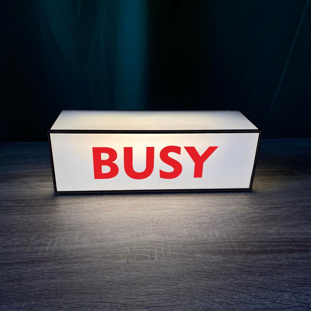 Busy Sign Table Light Box Perfect Home Office & Music Room Decor - Etsy