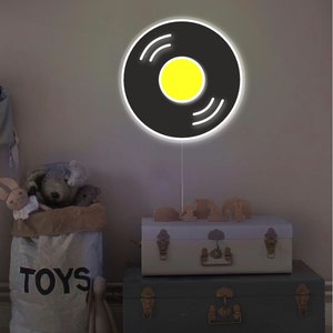 Vinyl Record LED Neon Sign, Music Wall Décor, 90s Theme Party ...