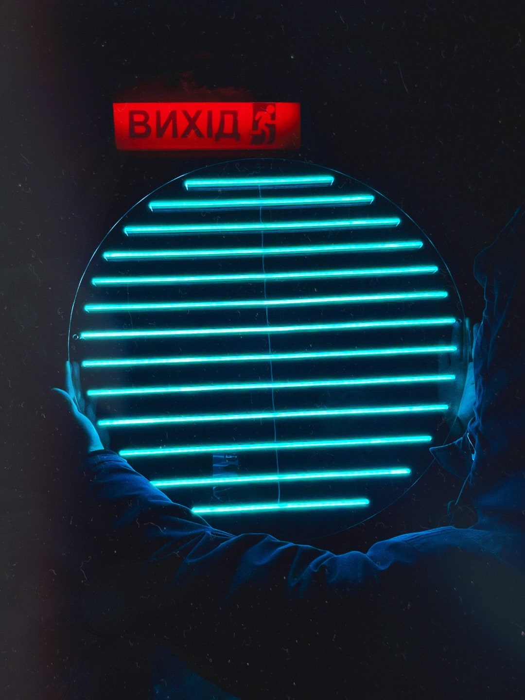 Abstract Circle Led Neon Sign | Circle With Parallel Lines ...