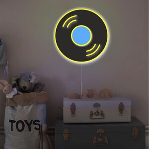 Vinyl Record LED Neon Sign, Music Wall Décor, 90s Theme Party ...