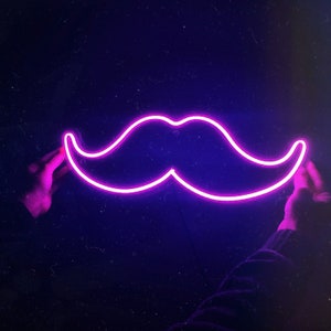 Mustache LED Neon Sign for Wall - Perfect Business Backdrop and Salon ...