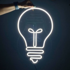 Light Bulb Led Neon Sign | Quirky Night Light Lamp for a Charming ...