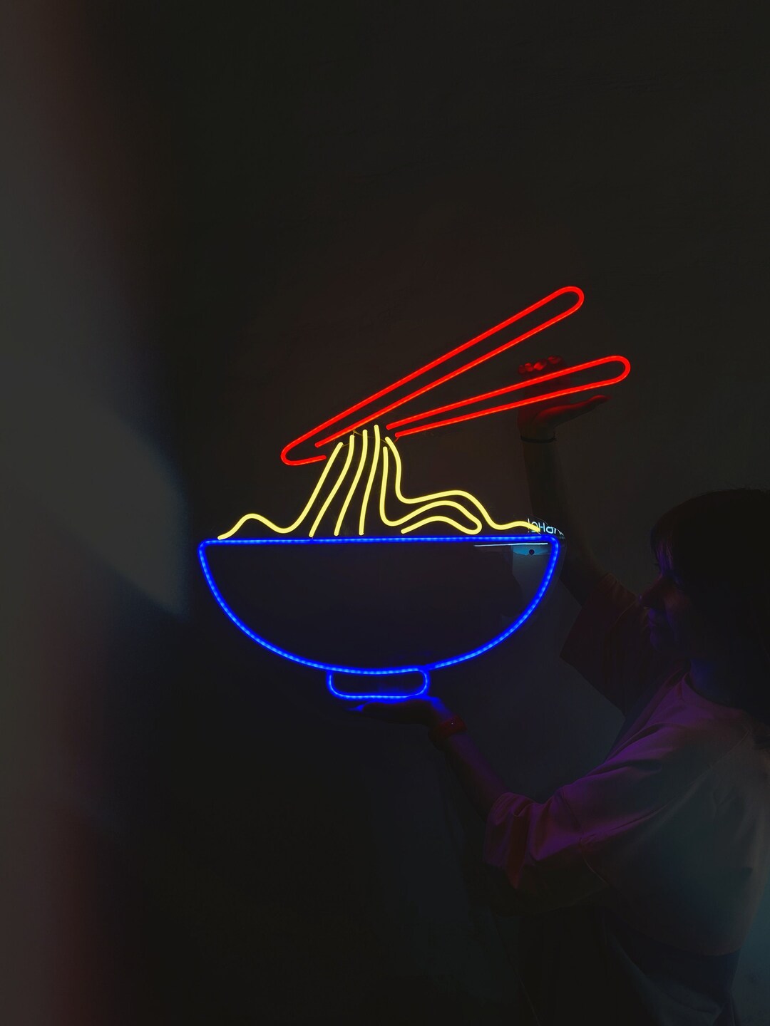 Ramen LED Neon Sign | Personalized Noodles Bowl Wall Art | Asian ...