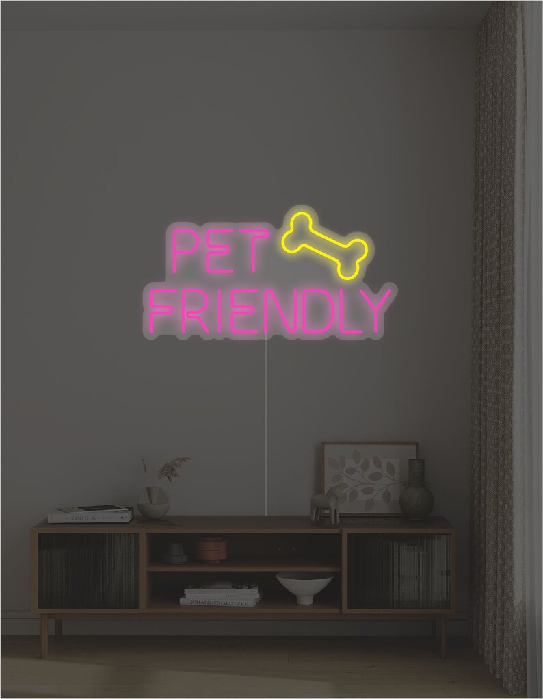 Pet Friendly LED Neon Sign | Dogs Welcome | Decor for Business | Animal ...