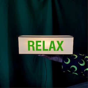 Relax Sign | Table and Wall Light Box | Illuminated Relax Sign | USB ...