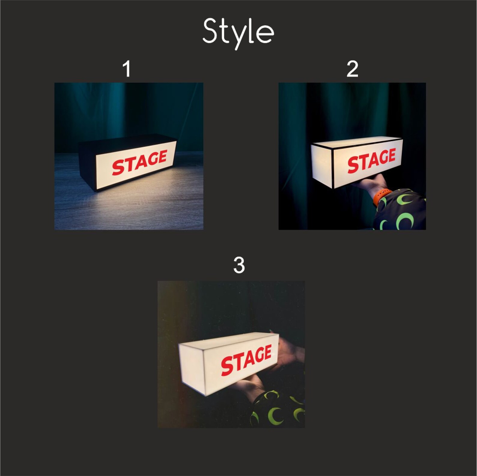 Stage Light Box | Small Table and Wall Lamp for Movie Night Decor | USB ...