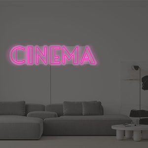 Cinema LED Neon Sign | Movie Room Wall Art | Theater Gifts - Etsy