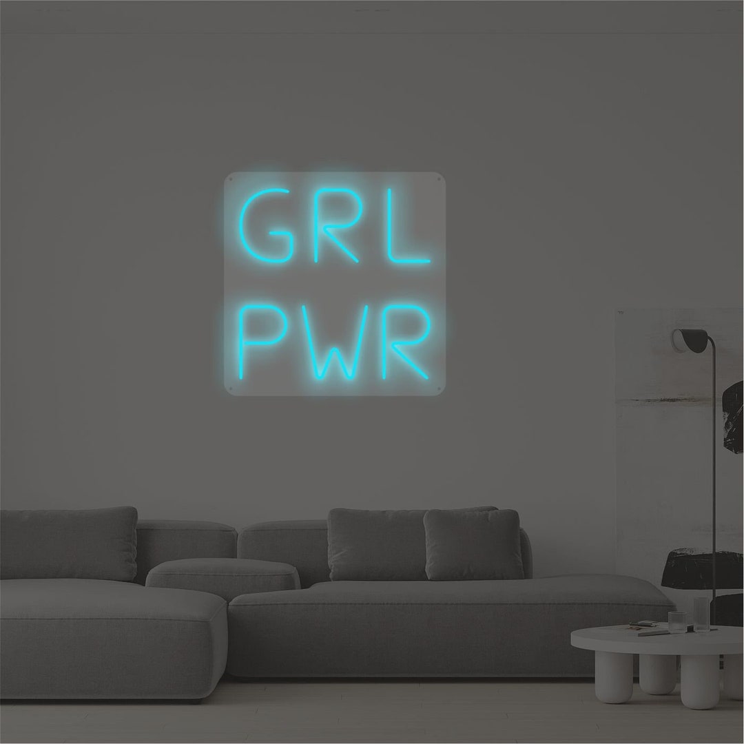 Girl Power LED Neon Sign | GRL PWR Wall Decor - Personalised Size and ...