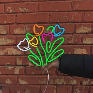 Colorful Tulip LED Neon Sign - Perfect Floral Home Decor - Etsy