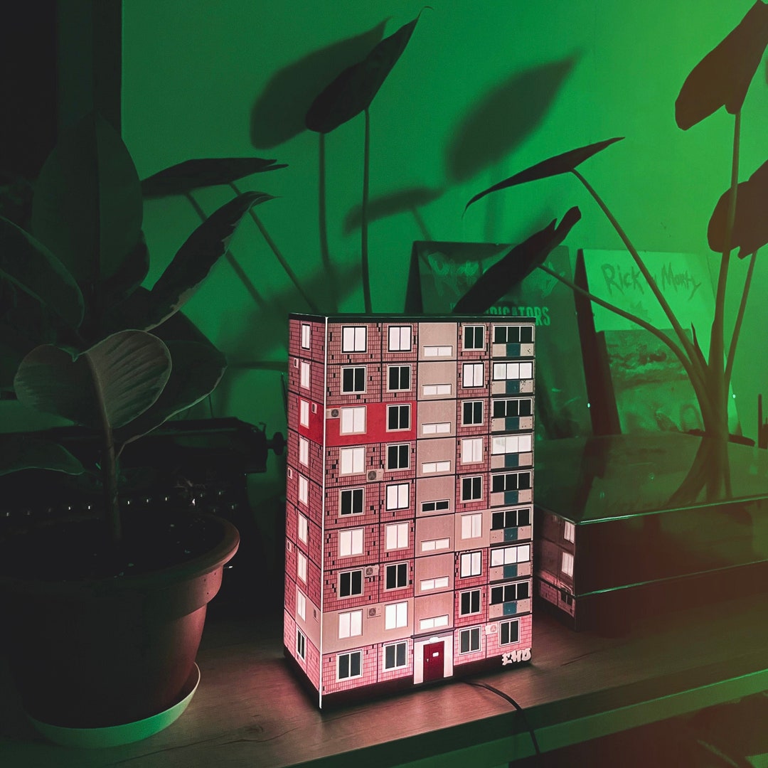 RGB Apartment Building Lamp - Stylish High-rise Table Light Box for ...