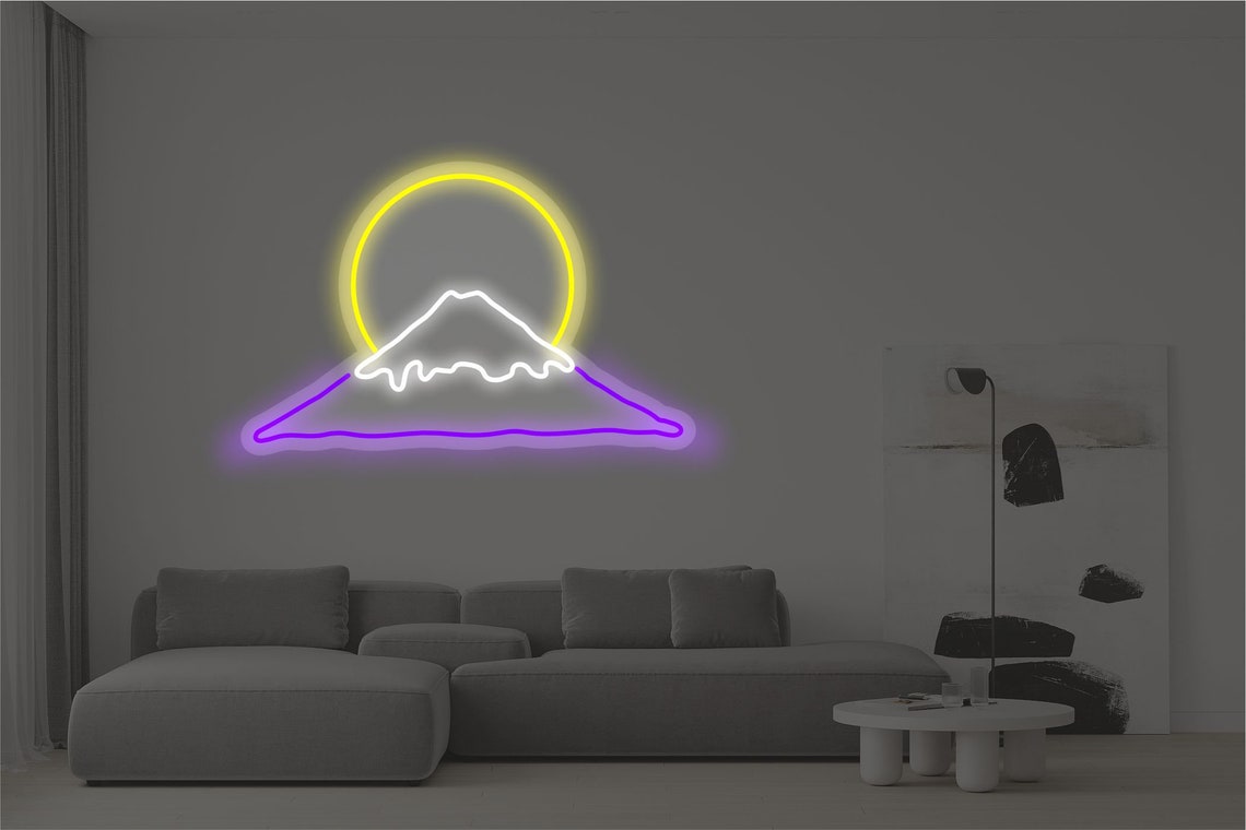 Fuji Mountain LED Neon Sign | Japanese Home Decor | Travel Wall Art ...
