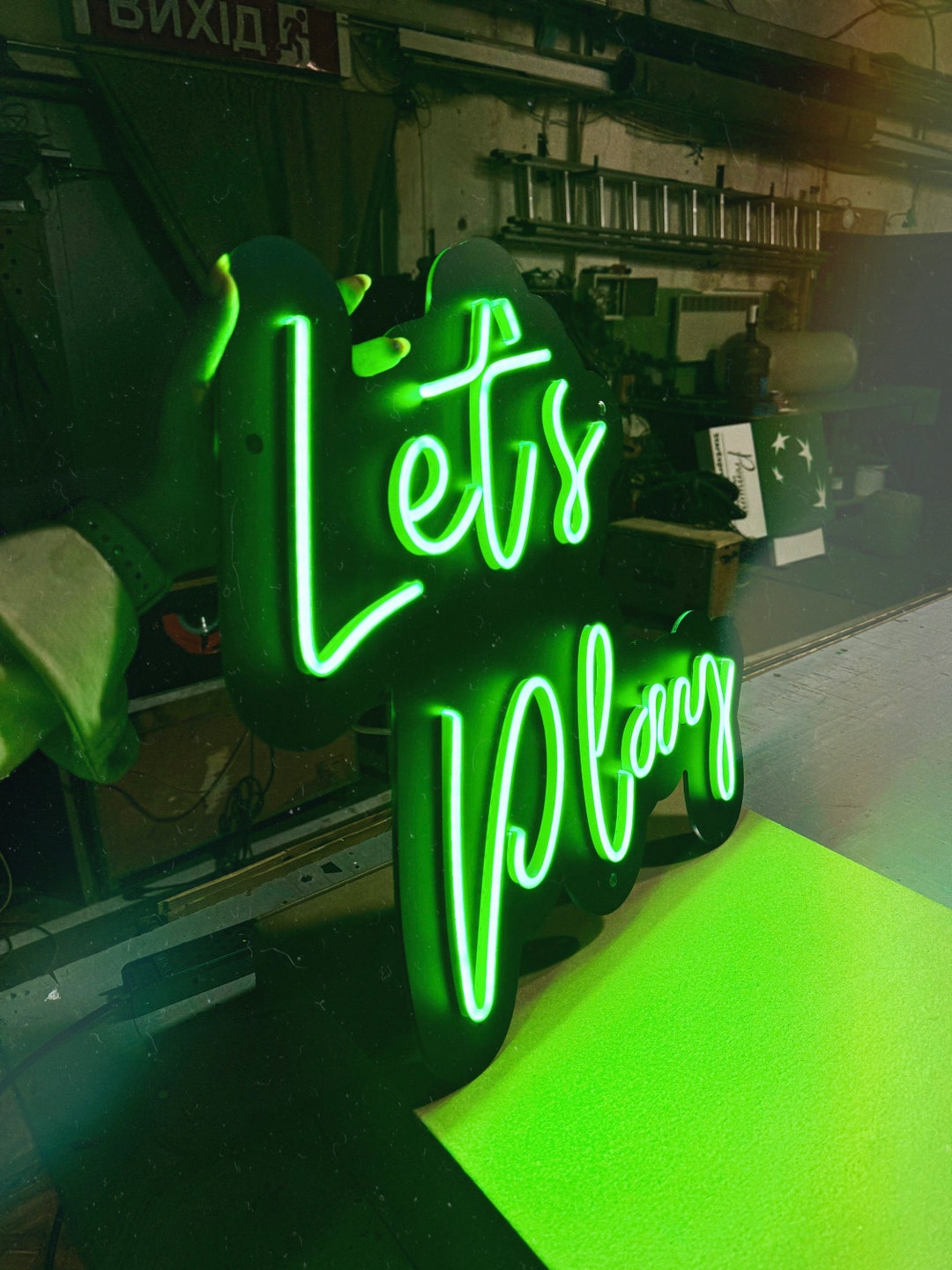 Lets Play LED Neon Sign, Decor for Game Room - Choose Size and Colors ...