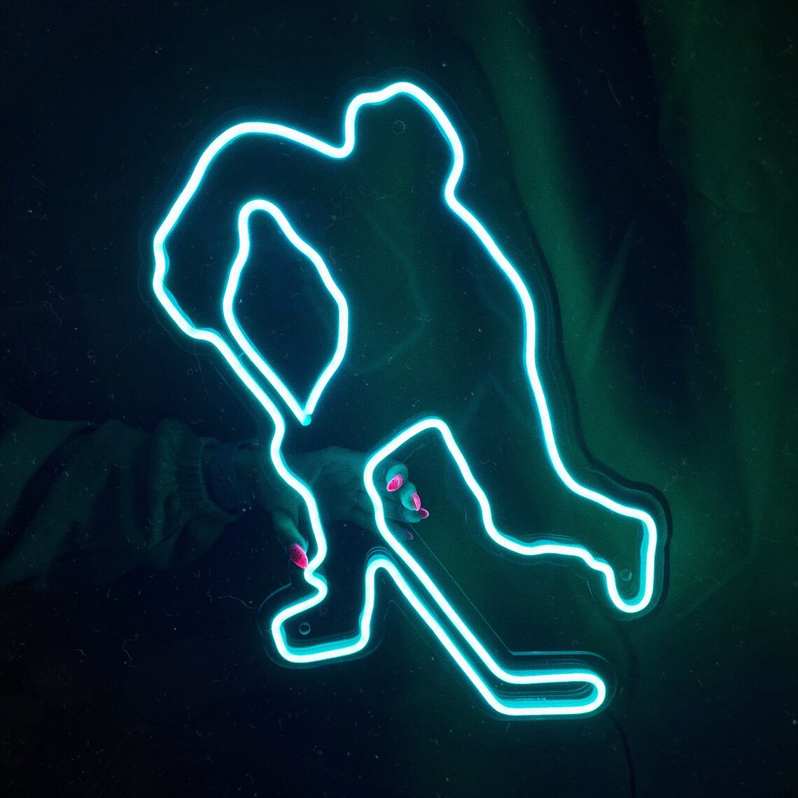 Hockey Player LED Neon Sign Sport Wall Decor Choose Your - Etsy
