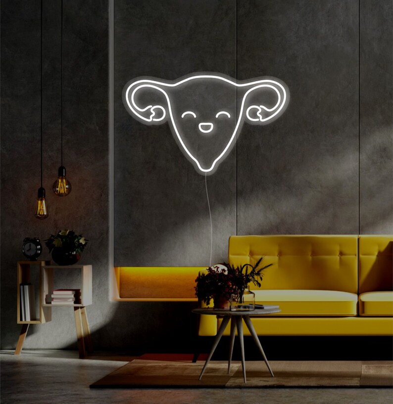 Uterus LED Neon Sign, Feminist Wall Decor, Kawaii Cuterus - Choose Your ...