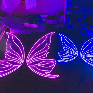 Fairy Wings LED Neon Sign | Magical Butterfly Wings Wall Decor - Choose ...