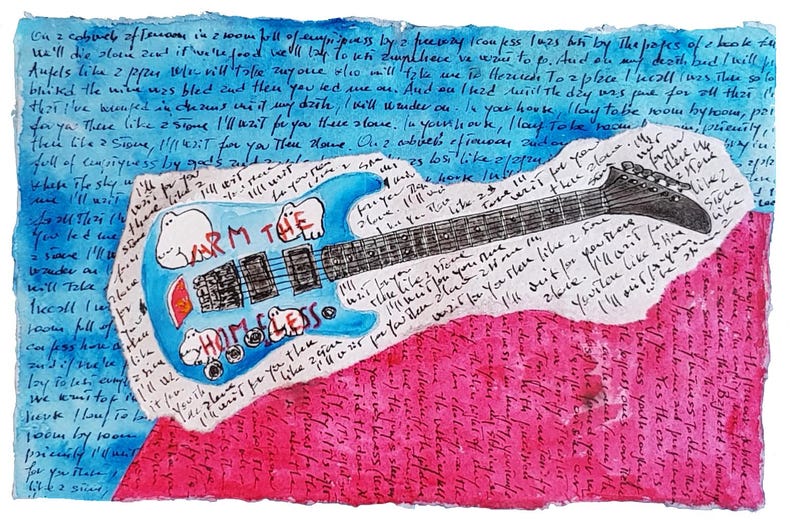 Tom Morello's Arm the Homeless Guitar Art Print, Guitarist and Composer ...