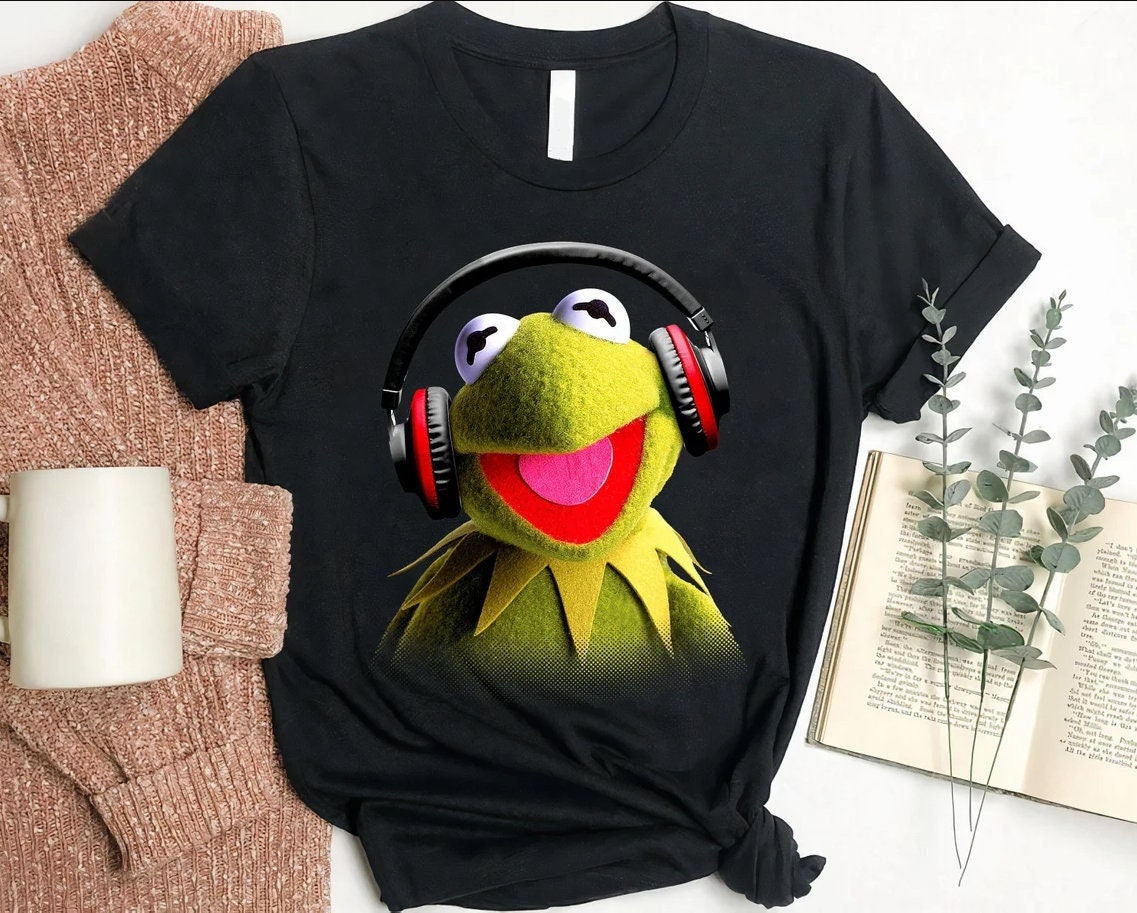 Disney The Muppets Babies Kermit Headphones T-Shirt, Kermit Frog Shirt