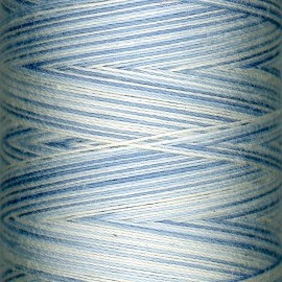 Fabric 500yds Tranquil Blue Silk-Finish 50wt Variegated Cotton Thread ...