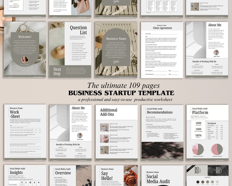 Business Start-up Template, Entrepreneur Workbook, Small Business ...