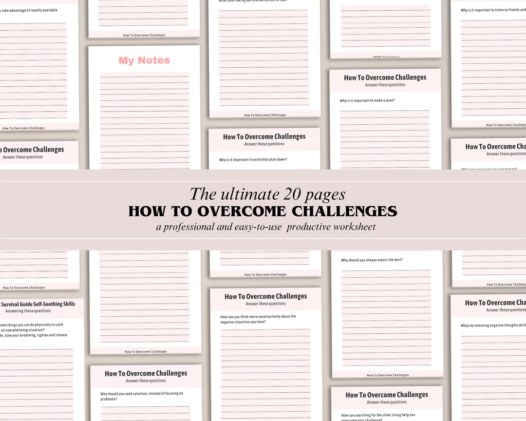 How to Overcome Challenges Workbook, Resilience Journal, Positive ...