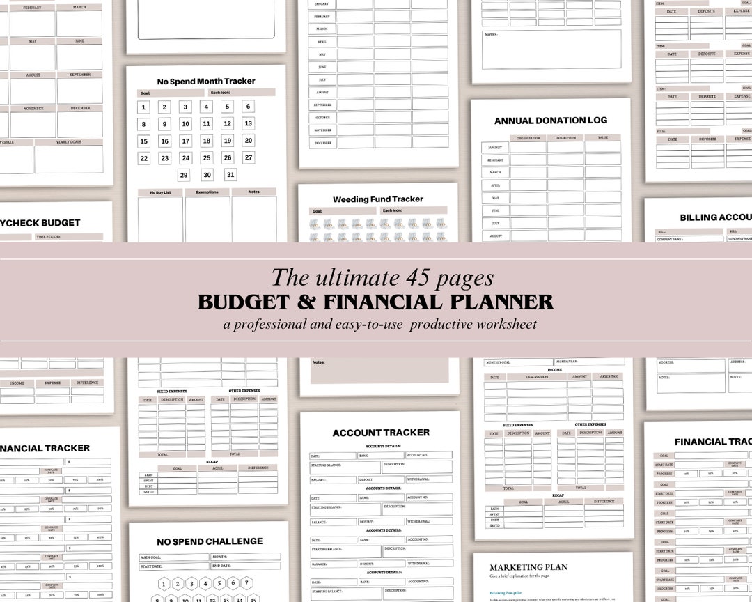 Finance and Budget Binder, Expense Tracking Planner, Budget Worksheet ...