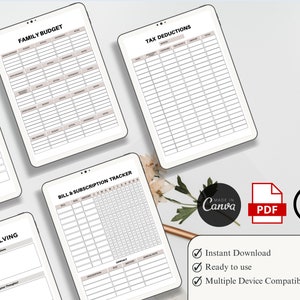 Finance and Budget Binder, Expense Tracking Planner, Budget Worksheet ...