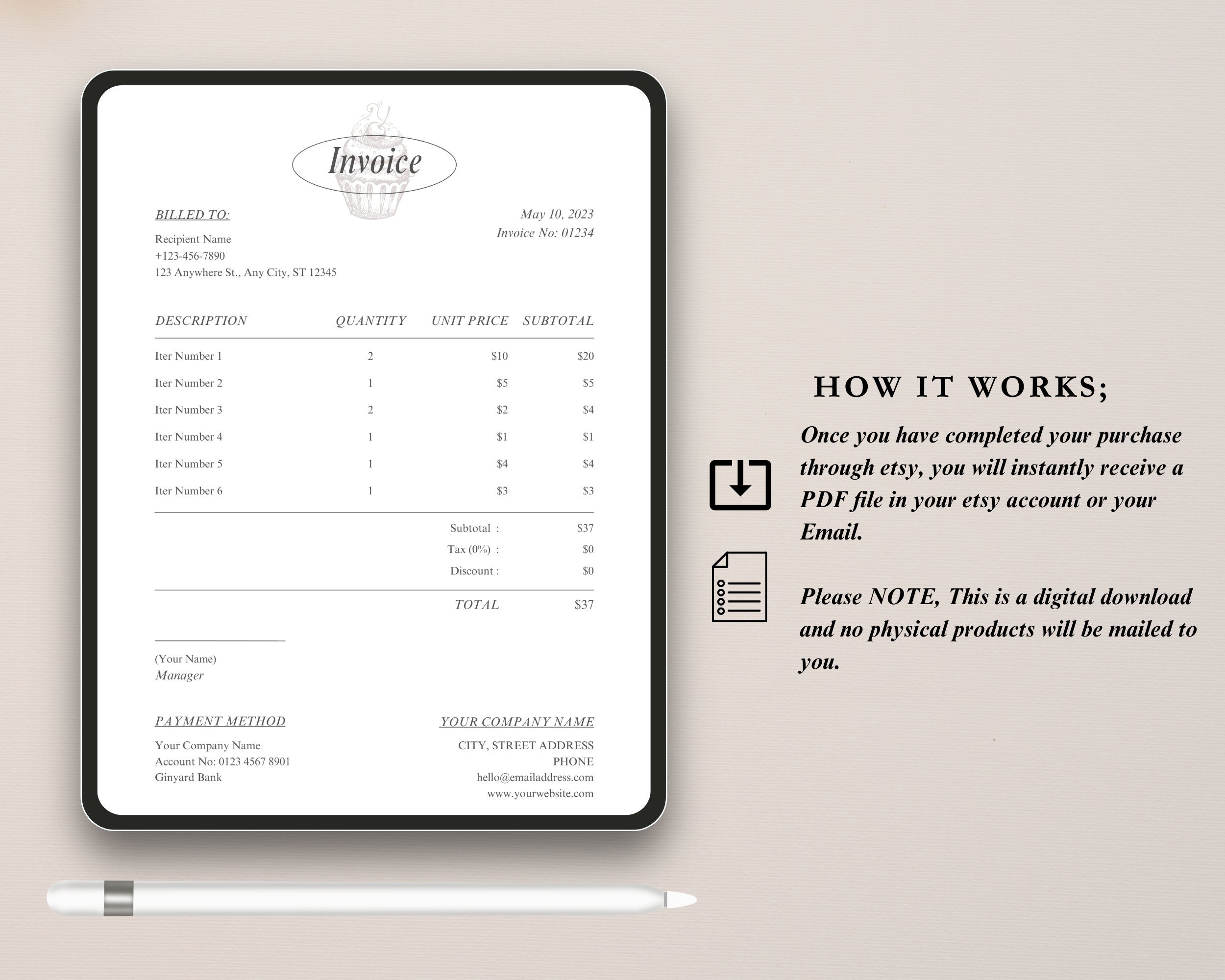 Canva Modern Invoice Templates Set, Professional Business Invoices ...