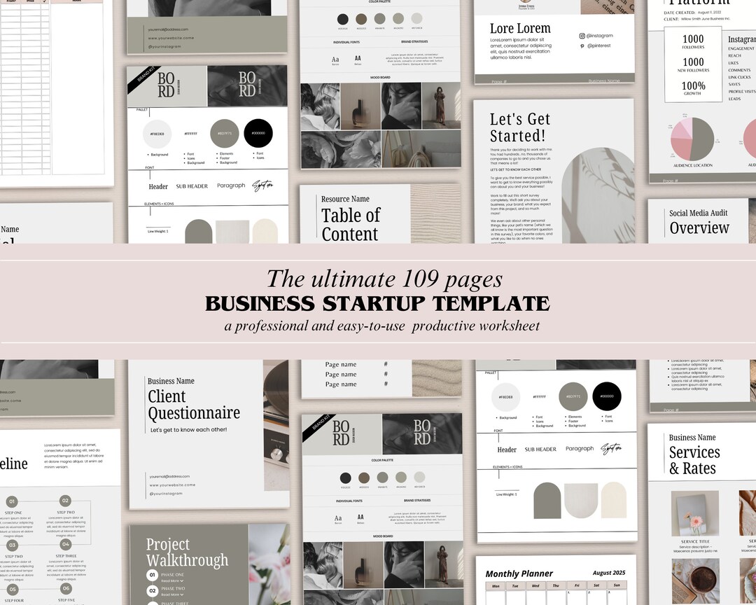 Business Start-up Template, Entrepreneur Workbook, Small Business ...