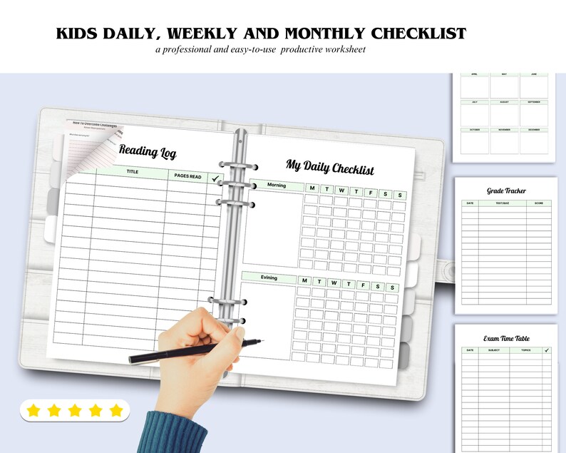 Kids Homeschool Planner Organizer, Student Agenda, Academic Scheduler ...
