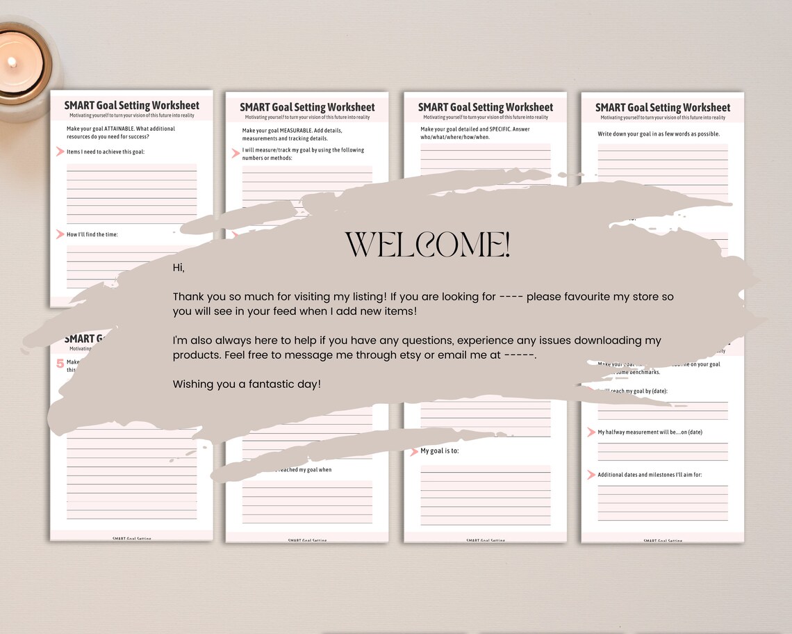 Digital SMART Goal Setting Worksheet, Productivity Planner Printable ...