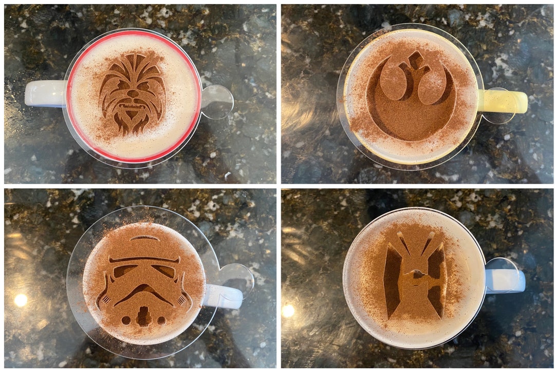 Star Wars 4 Pack Disney Coffee Stencil - Etsy