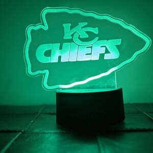 16 Color Kansas City Chiefs LED Acrylic Light Football Gift - Etsy