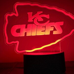 16 Color Kansas City Chiefs LED Acrylic Light Football Gift - Etsy