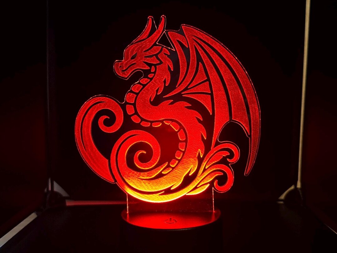 Dragon 16 Color LED Acrylic Light Football Gift - Etsy