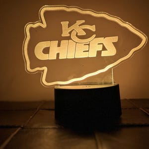 16 Color Kansas City Chiefs LED Acrylic Light Football Gift - Etsy