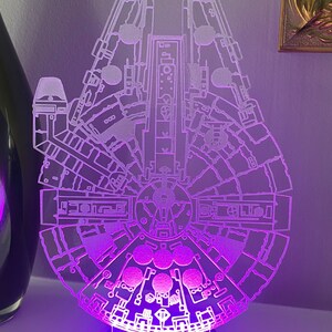 16 Color Star Wars Millennium Falcon LED Acrylic Light Disney - Etsy