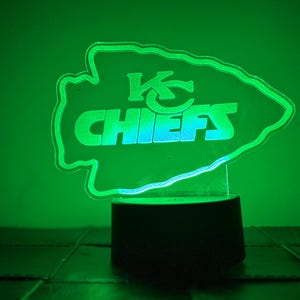 16 Color Kansas City Chiefs LED Acrylic Light Football Gift - Etsy