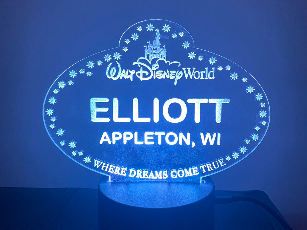 16 Color Personalized LED Acrylic Light Custom Disney World Disneyland ...