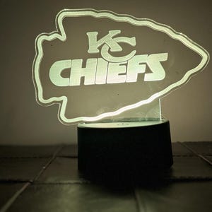16 Color Kansas City Chiefs LED Acrylic Light Football Gift - Etsy