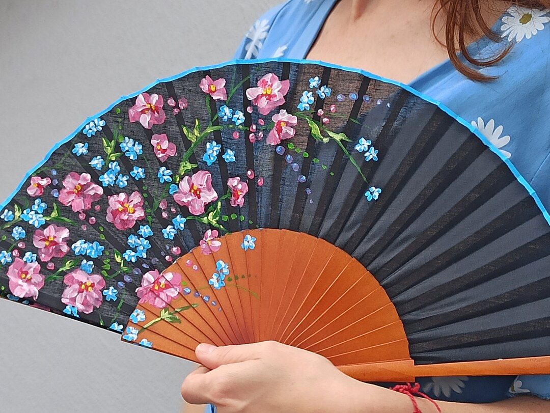 Custom Hand-painted Fan, Personalize It With a Name, Original Design ...