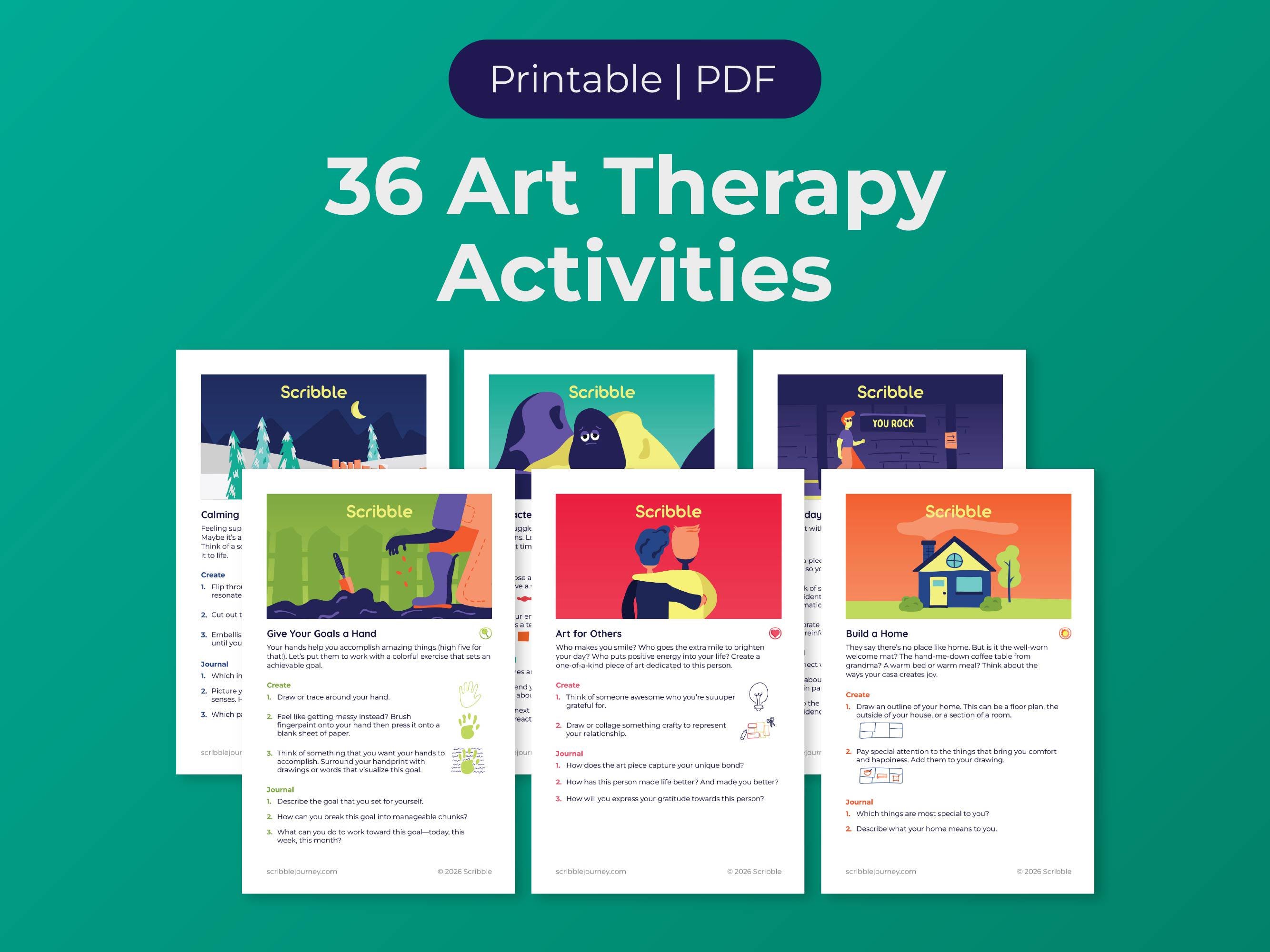 Printable Art Therapy Activities | Creative Exercises for Mental Health ...